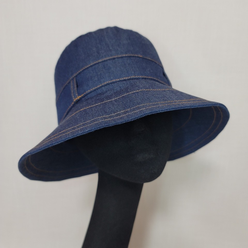 Blue denim bucket hat with Belt Loops, Sun Hat | eBay