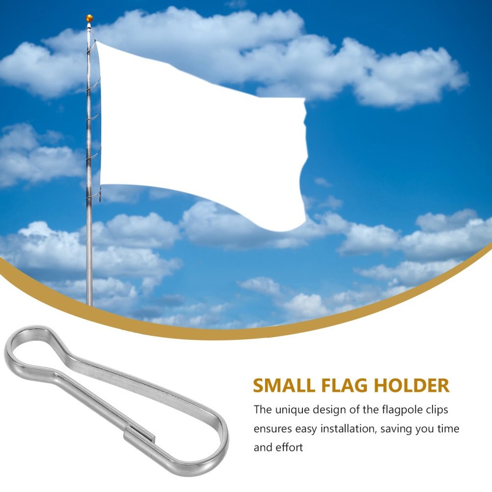 30 Pcs Metal Garden Flag Clips for Flagpole Ceiling Hooks Accessories ...