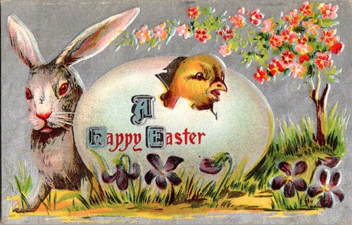Bunny Rabbit featured on Cute Vintage Easter Postcard j/02 AX5232 | eBay