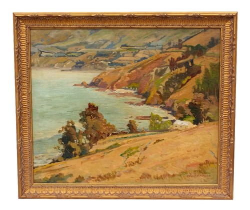 VINTAGE CECIL FLETCHER KELLY NEW ZEALAND LYTTELTON HARBOR LANDSCAPE OIL ...