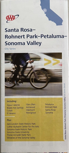New AAA SANTA ROSA/ROHNERT PARK/PETULUMA/SONOMA VALLEY CALIFORNIA ROAD ...