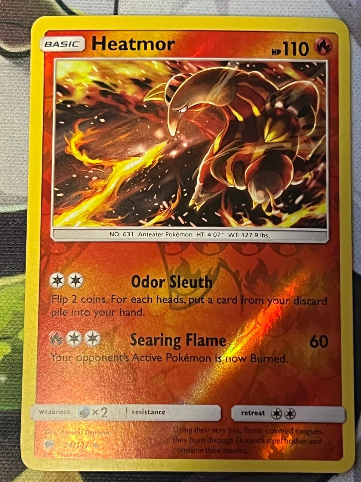 Heatmor 24/147 Reverse Holo Uncommon - SM Burning Shadows - NM | eBay