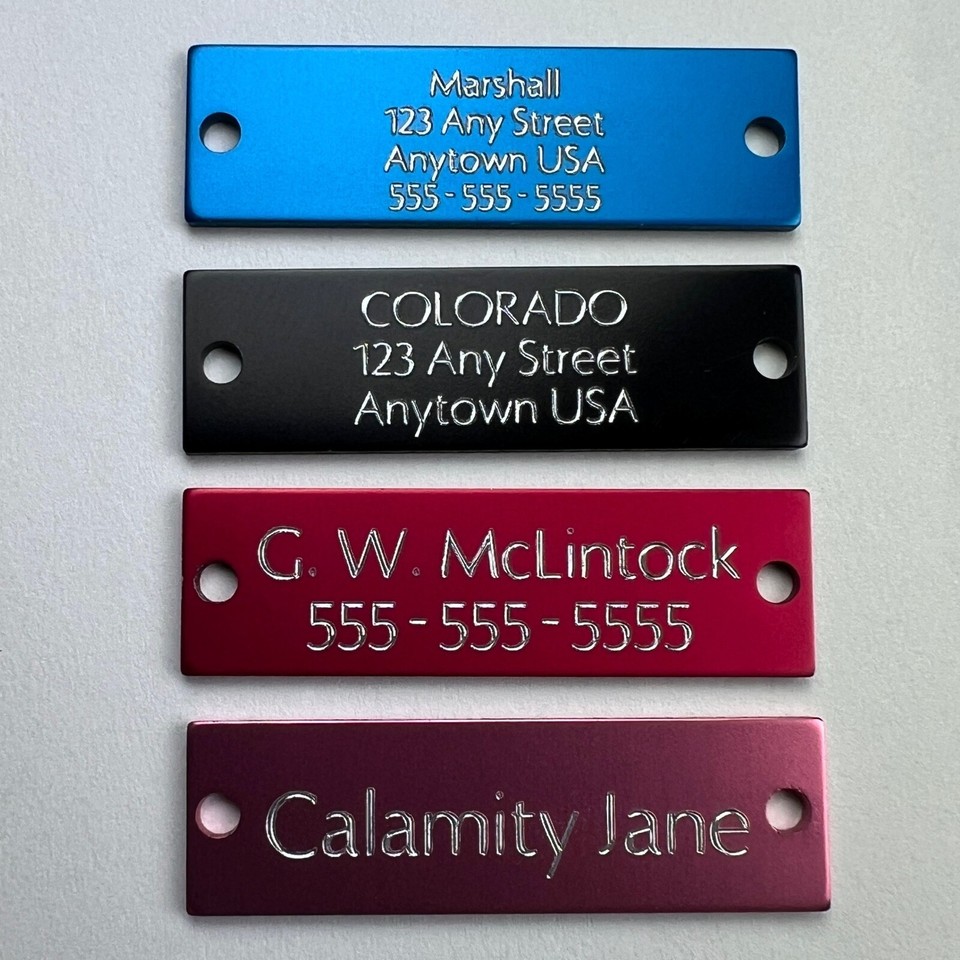 Custom Engraved Tags Personalized NAME PLATE ID Tags Four Colors ...