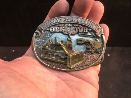 Vintage Heavy Equipment Operator Brass Belt Buckle The Great USA Co | eBay