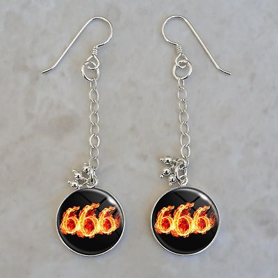 666 Number of the Beast Satan Satanic Satanism .925 Sterling Silver ...