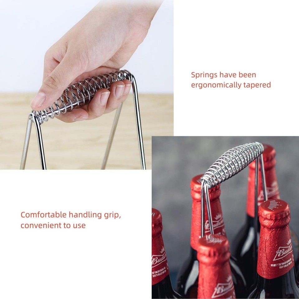 6Pcs Stainless Steel BBQ Spring Handles 4.4-Inch Long Heavy Duty for ...
