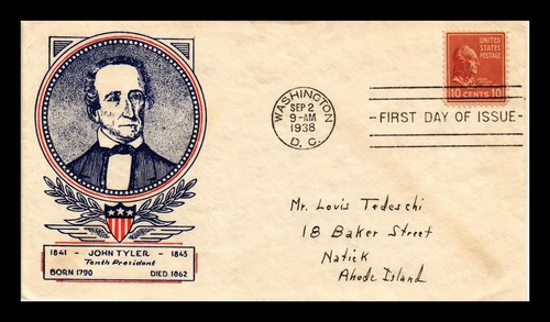 DR JIM STAMPS US JOHN TYLER PRESIDENTIAL SERIES FDC SCOTT 815 COVER | eBay