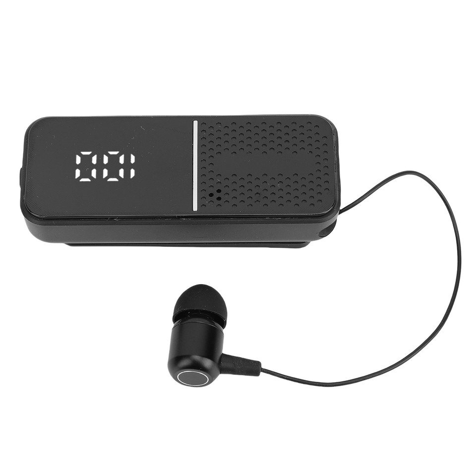 Black Wireless Lavalier Headset Call Vibration Digital Display Wir OH ...