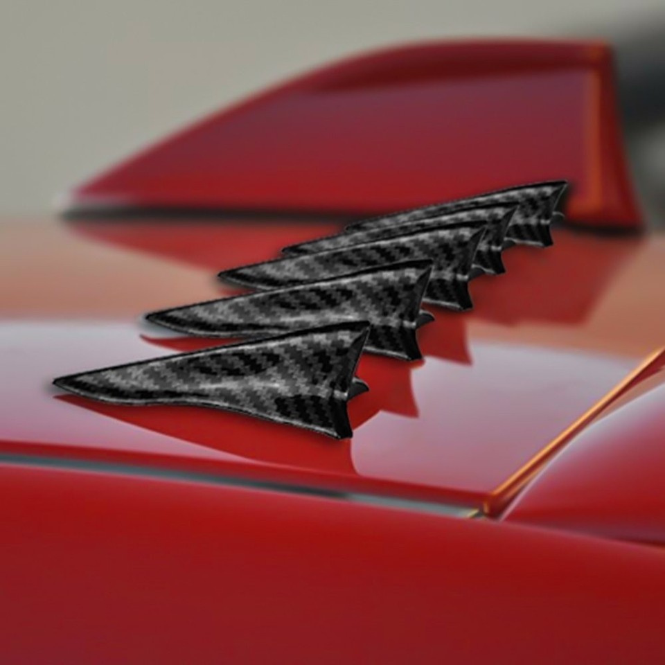 Universal Car Roof Shark Fin Decorative Sticker Carbon Fiber Decors ...