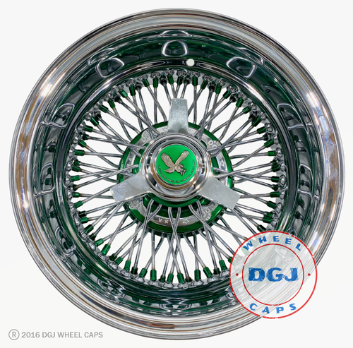 DGJ WHEEL 13x7 Rev 72 Cross Lace Candy Green Nipples & Hub Lowrider ...