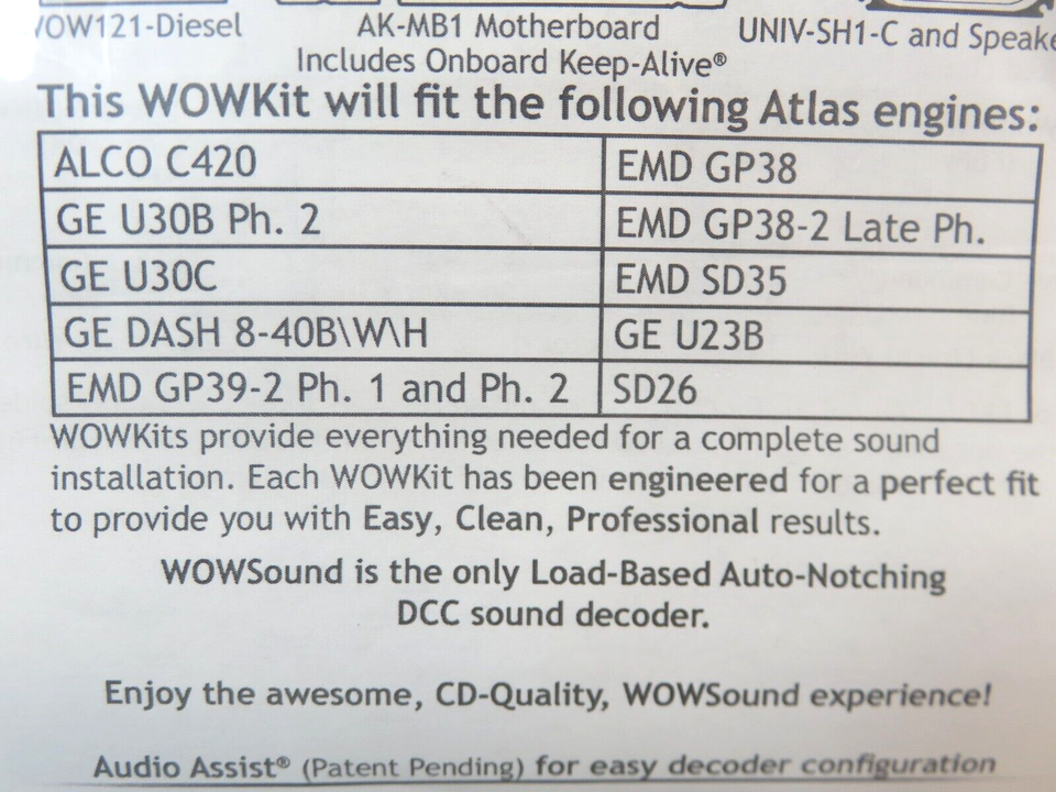 Train Control Systems TCS HO 1773 WDK-ATL-3 Atlas DCC WOWSound Conversion Kit V4 | eBay