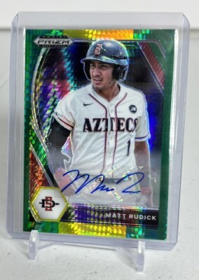 2021 Panini Prizm Draft Picks Auto Matt Rudick No. PDP216 Hyper Green ...