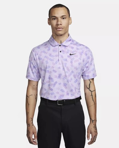 Nike Tour Dri-Fit Polo Golf Shirt Purple Rake Line Pattern FD5739-512 ...