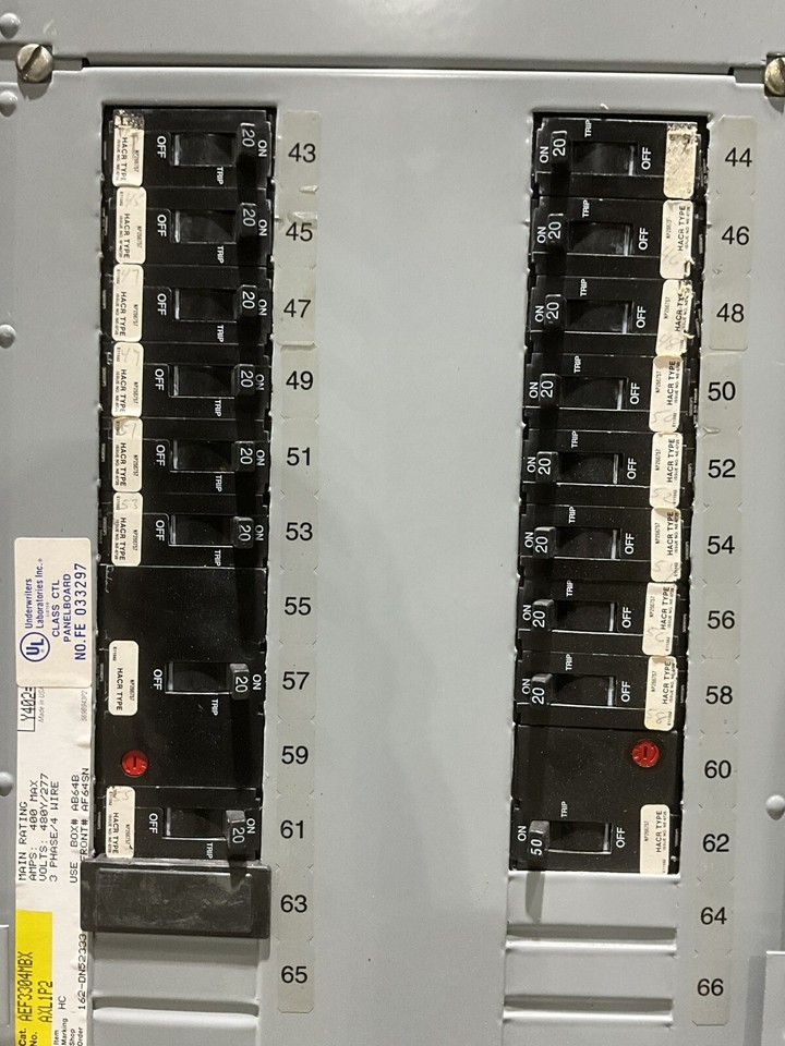 GE 400 Amp 480V MLO Panelboard 3P 4W AEF3304MBX 🟦 | eBay