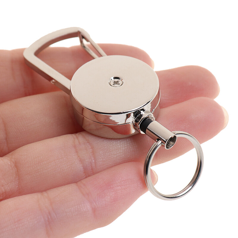 1pc Retractable Pull Key Ring Chain Clip Carabiner Holder Recoil ...