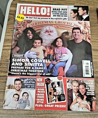 Simon Cowell Ricky Martin anjelina Jolie Uk Hello magazine Dec 23 2008 ...