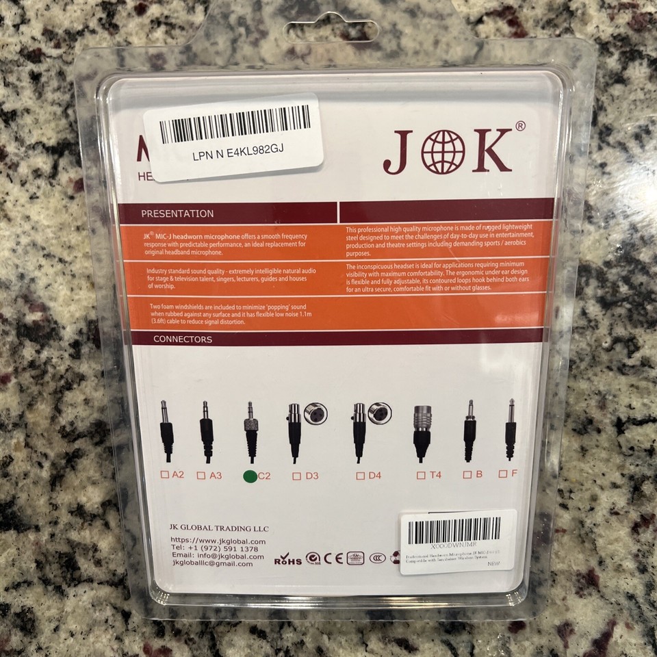 MIC-J Professional Over Ear Headset By Jk Global Trading 071S C2 | eBay
