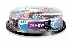 20 Philips DVD-RW RE-WRITABLE DVD's 10 Pack X 2 Spindle Blank DVD Discs ...
