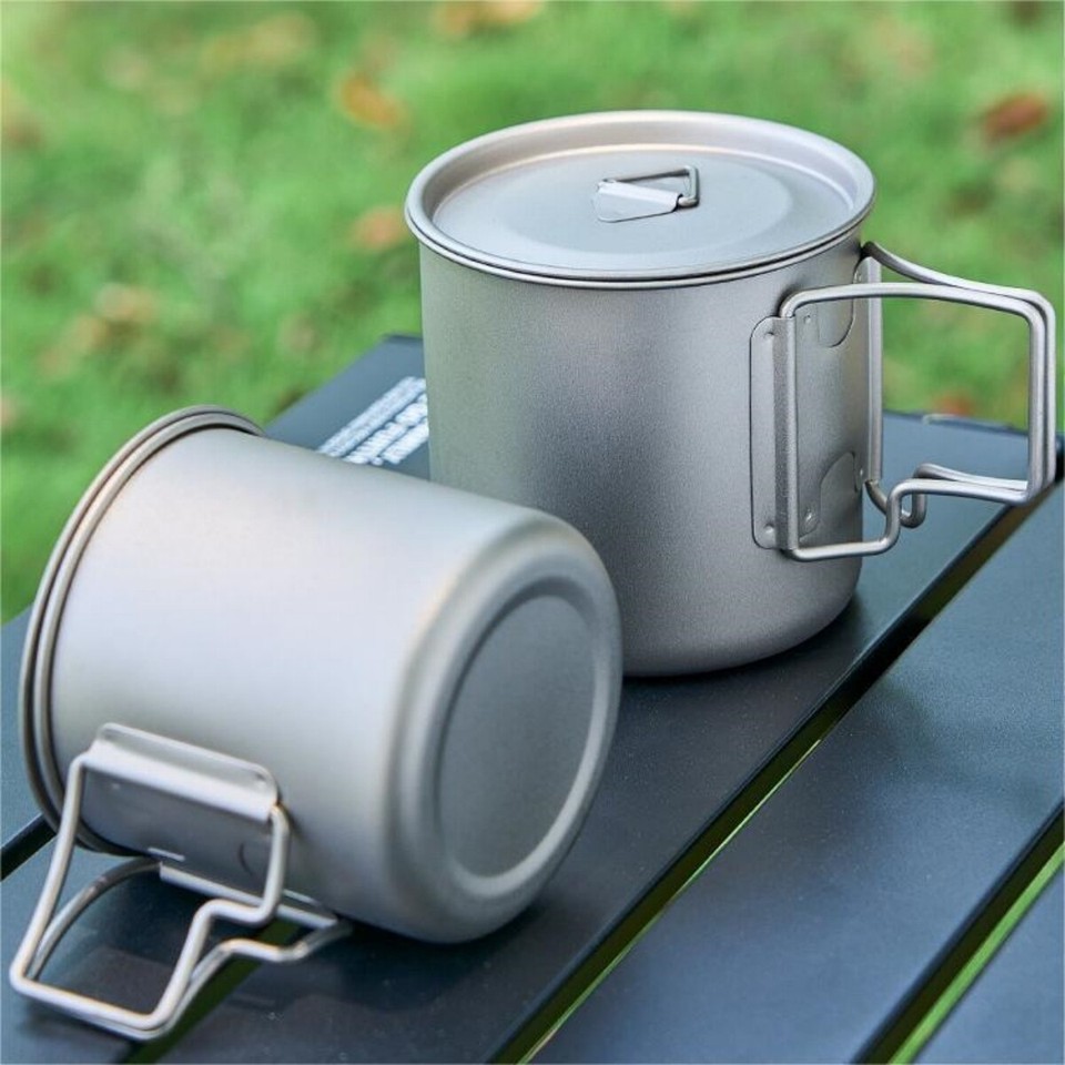 Lightweight Titanium 200/350/450/550 750ml Pot Outdoor Camping Cup Bowl ...
