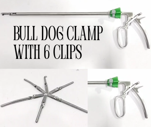 Laparoscopic Bull Dog Clamp with 6 Clip 5mmx330mm For Surgical Tools CE ...