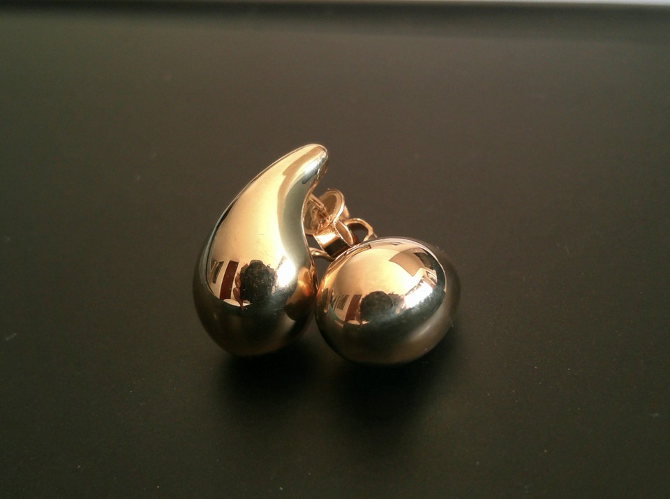 Solid 14K Gold Drop Earrings- Teardrop Design | eBay