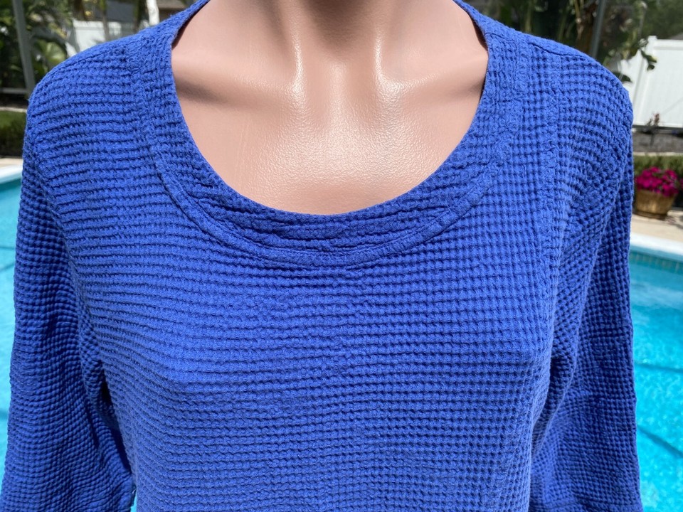 Focus Casual Life Waffle Textured Tunic Layered Top Womens Blouse L Large | eBay