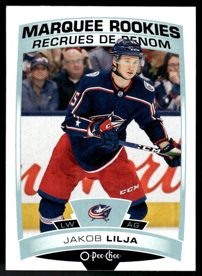 2019-20 OPC Marquee Rookies Jakob Lilja Rookie Columbus Blue Jackets ...