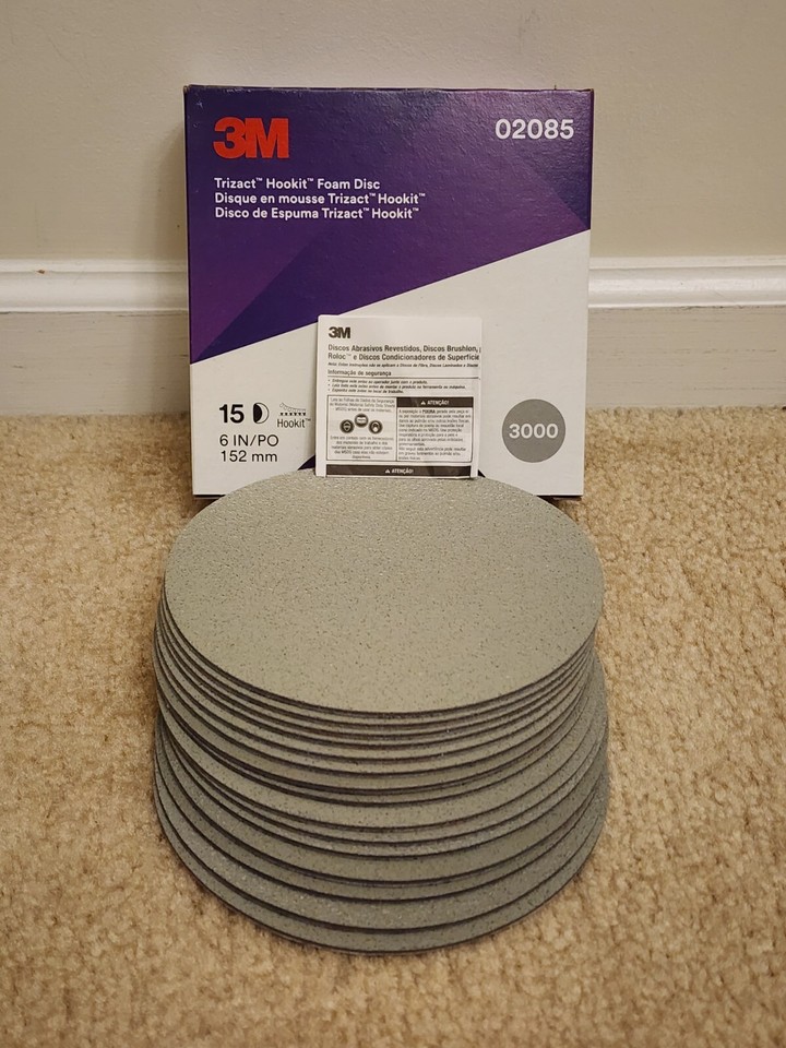 3M 02085 Trizact 6"- 3000 grit Hookit Foam Discs.⭐NEW BOX. Same Day ...