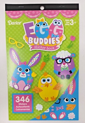 Darice 2017 Egg Buddies Easter Egg Sticker Book 346 Stickers New ...