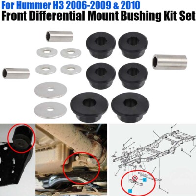For Hummer H3 Front Differential Mount Bushing Set (3 Location ...