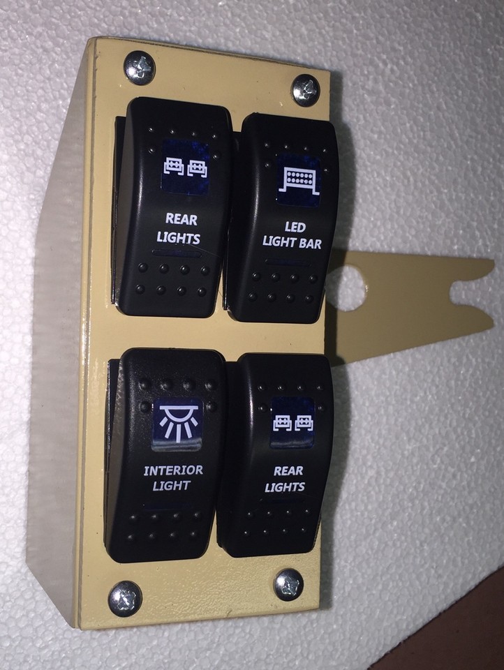 LIGHTED MILITARY HUMVEE 4-GANG TAN ROCKER SWITCH PANEL WITH 24V ...