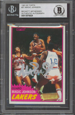 Lakers Magic Johnson Signed 1981 Topps #21 Card BAS Slabbed | eBay