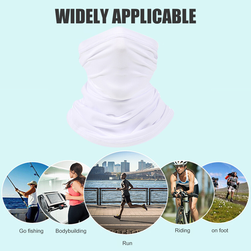 Cycling Camping Neck Tube Scarf Ice Silk Outdoor Running Bandana (white ...