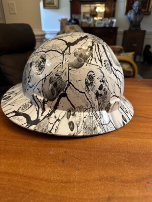LANON Full Brim Hard Hat Adjustable FRP Safety Helmet Class C Skulls | eBay