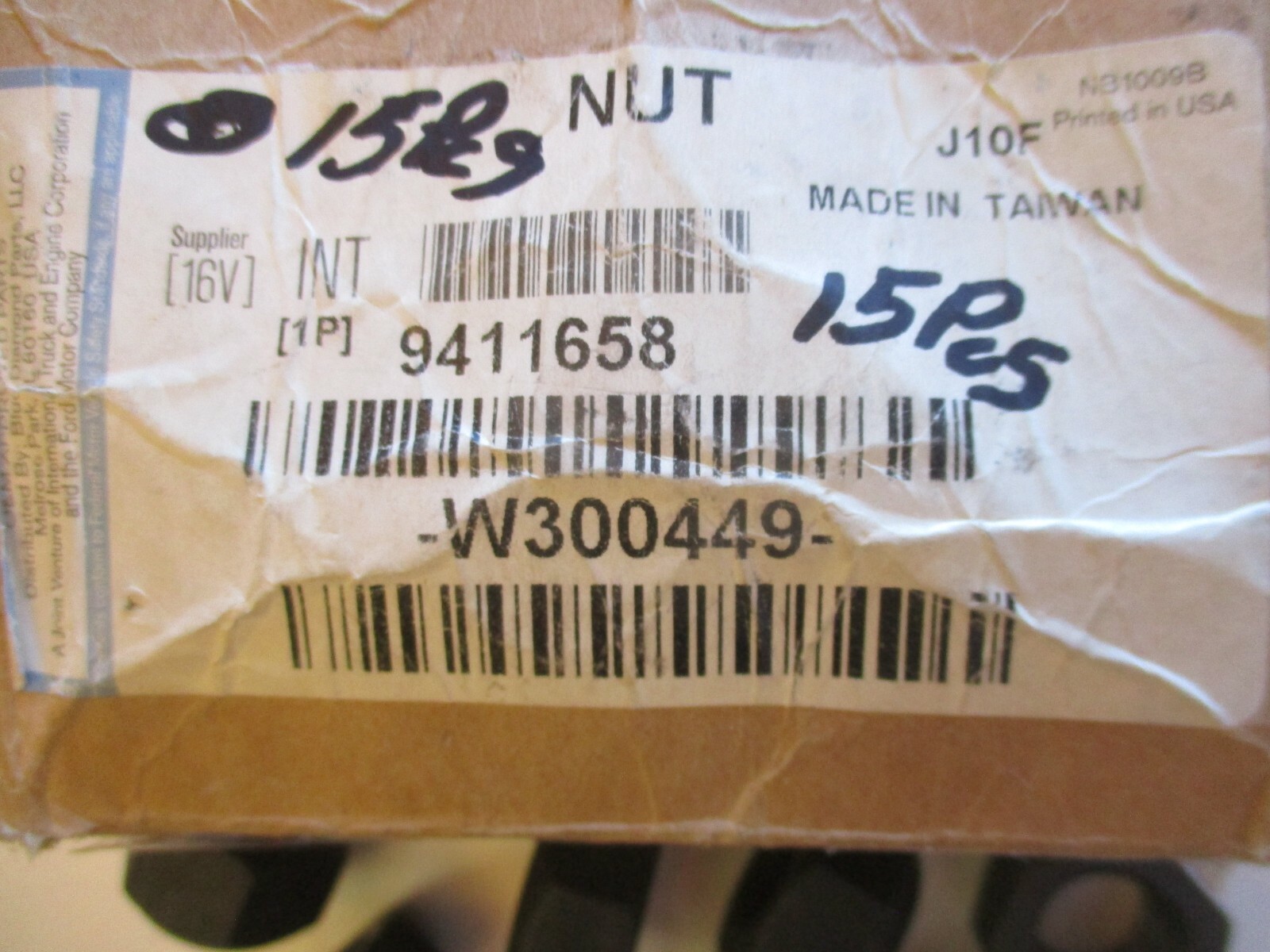 15 PCS FORD APPROVED OEM "NUT" HEX, BLACK, BLUE DIAMOND, LLC #9411658 ...