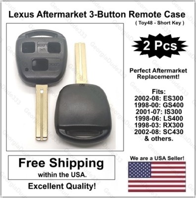 2 Pak: Lexus Remote Key Fob Shell Case w/Blade. ES300 GS400 IS300 RX300 ...