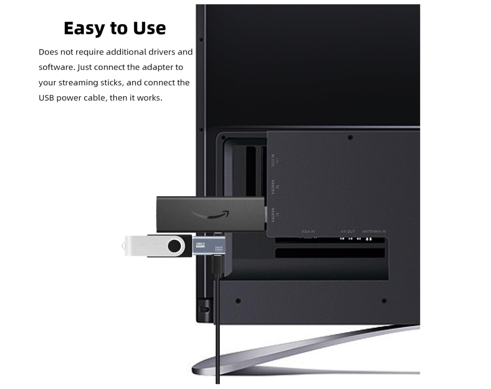 Amazon Firestick 4K - Silver OTG Adapter Left & Right Angle Micro USB ...