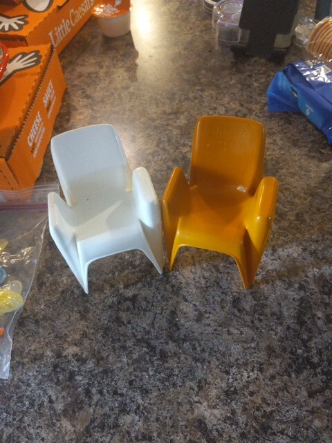 2 Vtg. Integra Sebel Arm Chair Salesman Sample Mustard & White ...