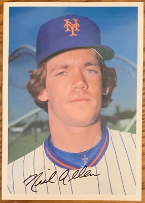 NEIL ALLEN, RARE ! 1981 TOPPS 4 3/4" x 6 3/4" PHOTO, NEW YORK METS ...