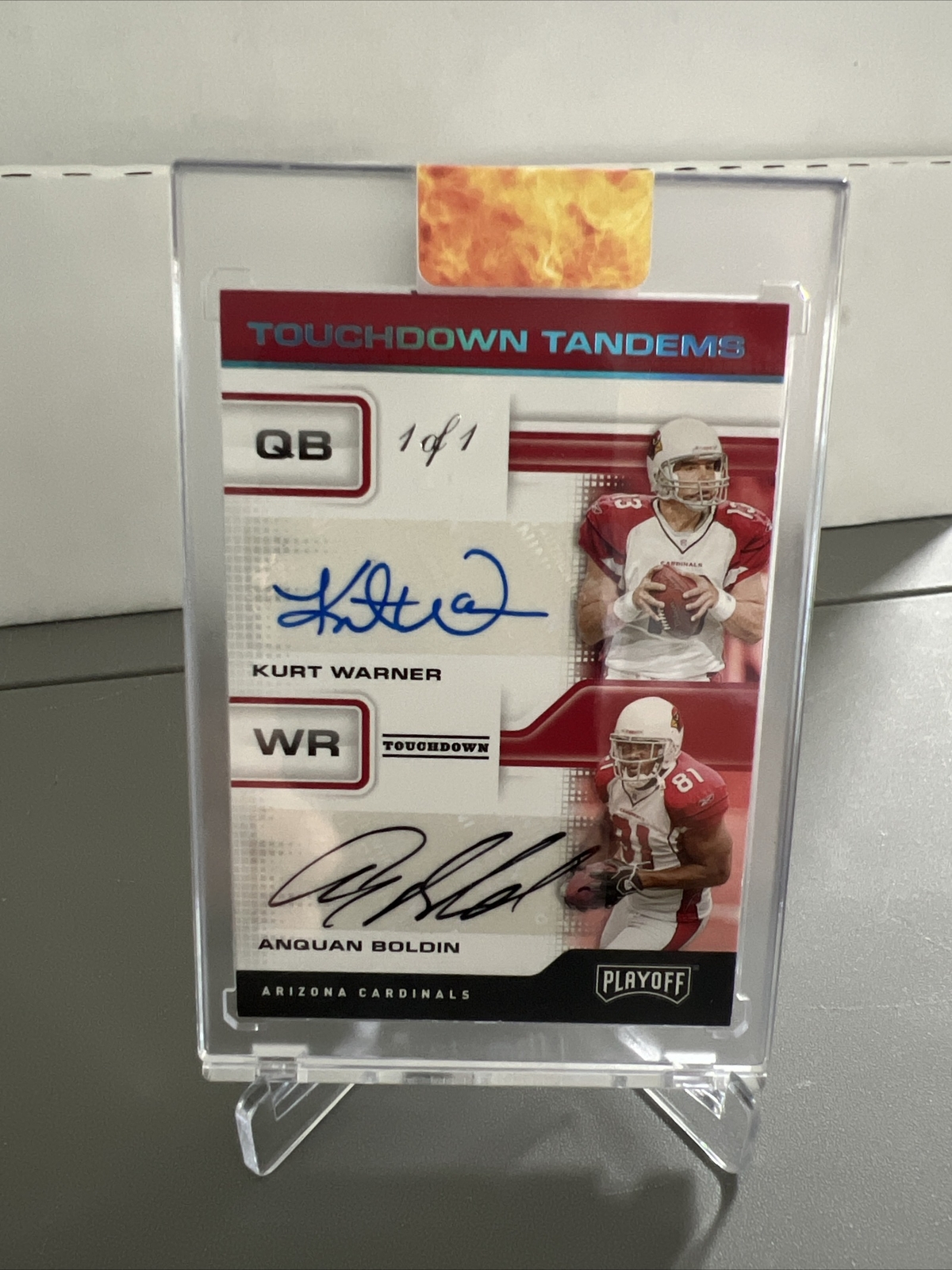 KURT WARNER & ANQUAN BOLDIN 2020 Panini Playbook 1/1 Touchdown Tandems ...