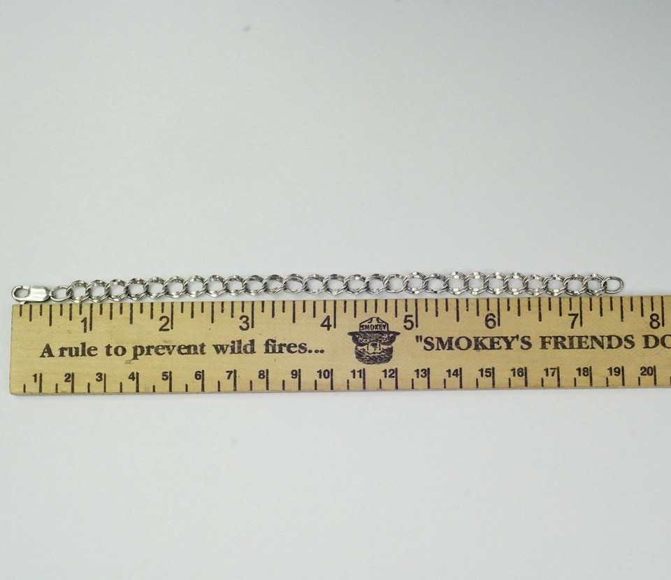 Prochain Sterling Silver Parallelo Double Link Chain Bracelet 7.5” 7 ...