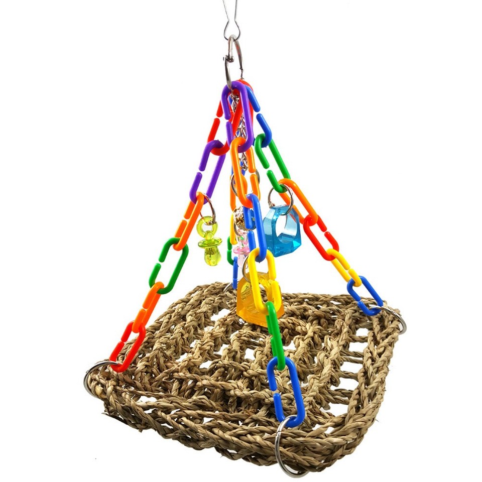 Bird Rope Swing Toy Small Parrot Perches Swings Toys Chewing Blocks ...
