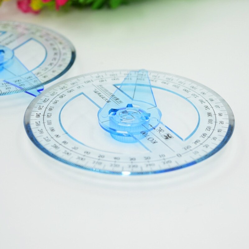 360-Degree Protractor Circle Protractor Ruler Plastic Angle Measuring ...