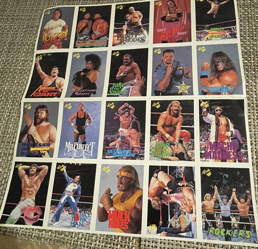WWF 1990 Classic Uncut Poster Sheet Of 20 | eBay