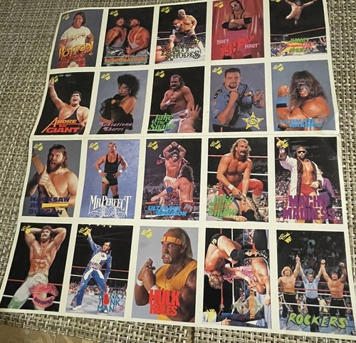 WWF 1990 Classic Uncut Poster Sheet Of 20 | eBay