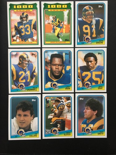 1988 & 1989 Topps Football Los Angeles Rams Team Sets w/ 1000 Yard Club ...