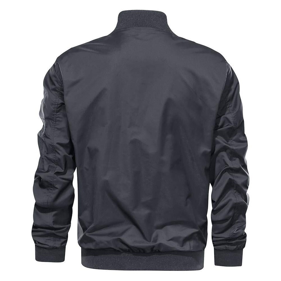 Men's Lightweight Bomber Jacket Baseball Coat Full-Zip Casual Spring ...