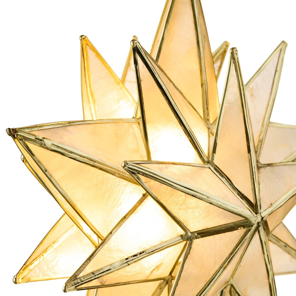 Light-Up LED Gold Capiz Star Christmas Tree Topper, by Holiday Time | eBay