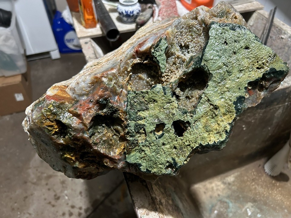 Madagascar 36 lb. Ocean Jasper lapidary Botryoidal rough OLD STOCK HUGE ...