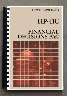 Manual for Hewlett Packard HP-41C Calculator: Financial PAC | eBay
